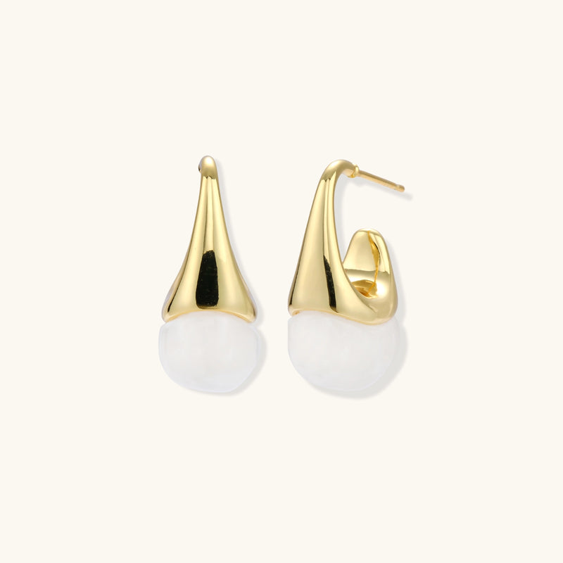 Sculptural Cone Hoops | Gold Geometric Earrings